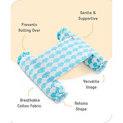 Babyhug Baby Anti Roll Side Bolsters Elephant Print - Blue