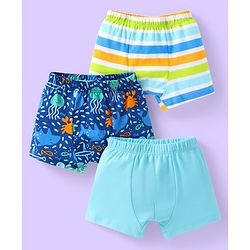 Babyhug Interlock Knit Trunks With Stripes & Sea Life Print Pack Of 3 ...